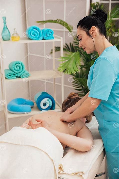 Back Massage In The Room On The Couch Relaxation Osteopathy Relax Stock