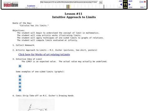 intuitive approach to limits lesson plan for 11th higher ed lesson