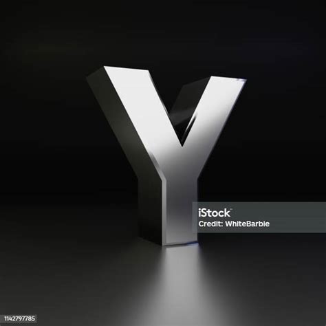 크롬 문자 Y 대문자 3d 렌더링 반짝이는 금속 글꼴 검은 배경에 고립 0명에 대한 스톡 사진 및 기타 이미지 0명 3차원 형태 그림자 Istock