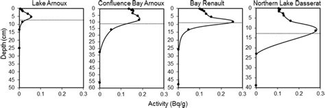 Plots Of 137cs Activity As A Function Of Depth Cm For Each Of The