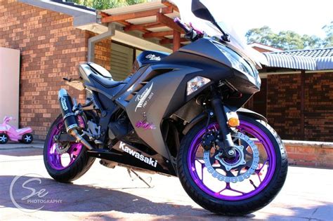 Kawasaki Ninja 300 Custom Bike In Black And Purple [saraaghelise