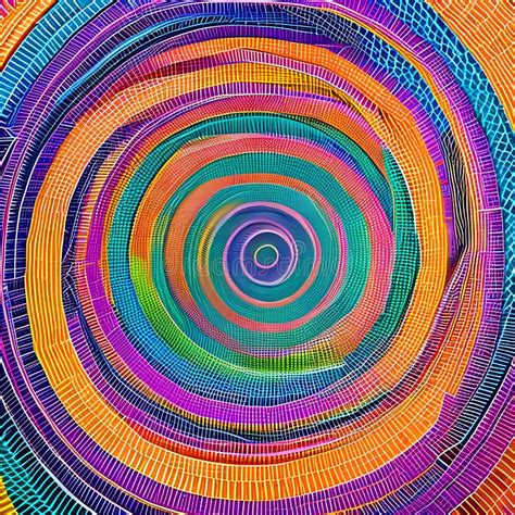 A Gradient Of Pink And Orange Triangles Arranged In A Spiral Pattern2 Generative Ai Stock