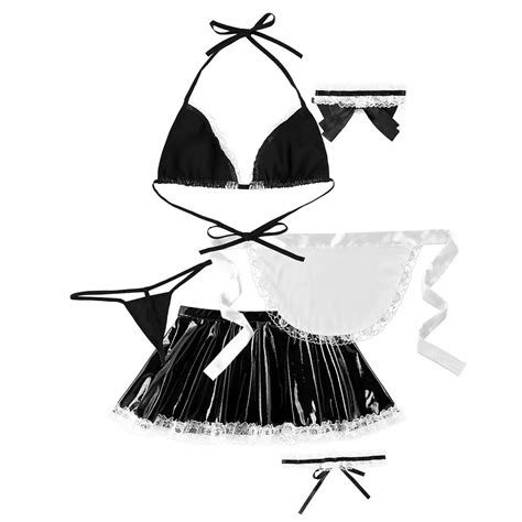 Cute Maid Cosplay Costume And Exotic High Waist Skirt Outfit By