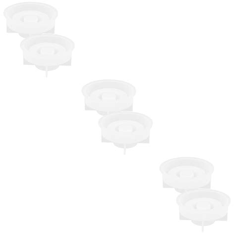 Candle Holders Silicone Molds 6 Pcs Flexible For Candles Epoxy White Silica Gel