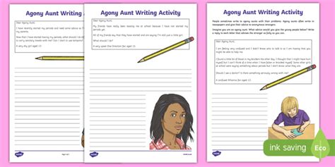 Sex And Relationships Education Menstruation Agony Aunt Writing Worksheet