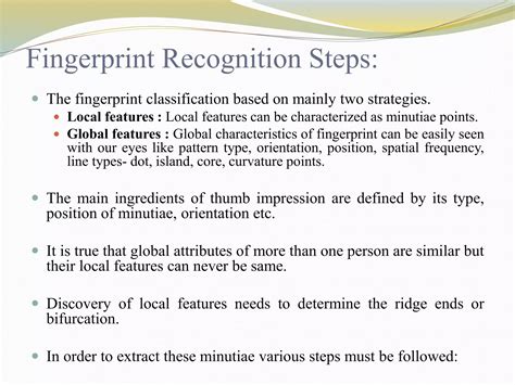 Fingerprint Recognition Using Principle Component Analysispca” Pptx