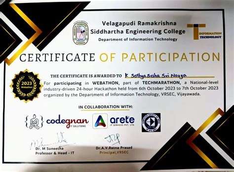 Navya Kajuluri On Linkedin Hackathon Participation Certificate