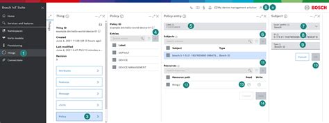 Manage A Policy Via Bosch Iot Suite Ui Bosch Iot Device Management Will Be Discontinued By