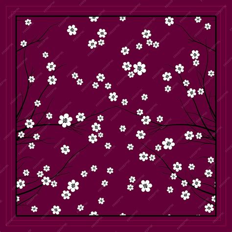 Premium Vector Flower Pattern For Scarf And Textile Print Silk Scarf