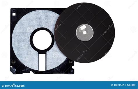 Inside Parts Of A Computer Diskette Or Floppy Disk On White Stock Image Image 46821147