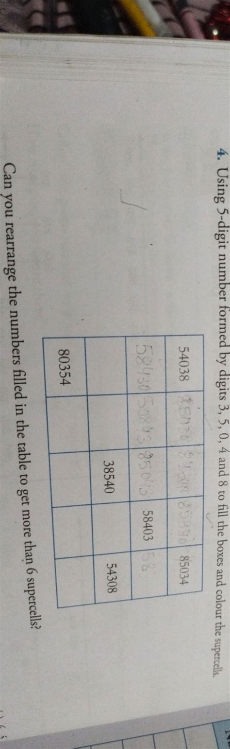 Using 5 Digit Numbers Formed By Digits 3 5 0 4 And 8 To Fill The Boxes
