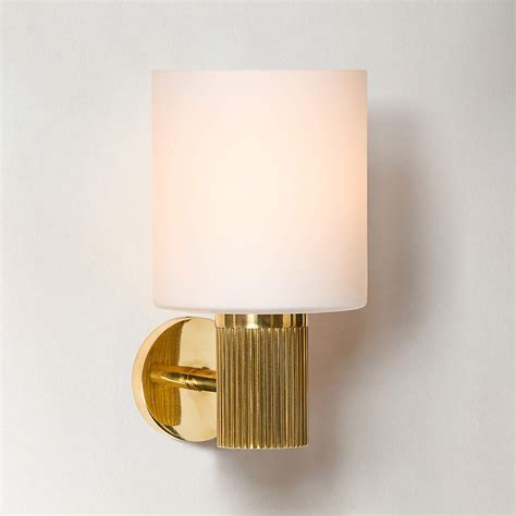 Mirabell Ribbed Unlacquered Brass Wall Sconce Reviews Cb2 Canada