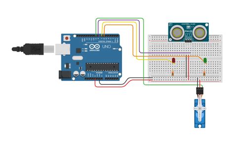 Circuit Design Sensor De Proximidad Tinkercad