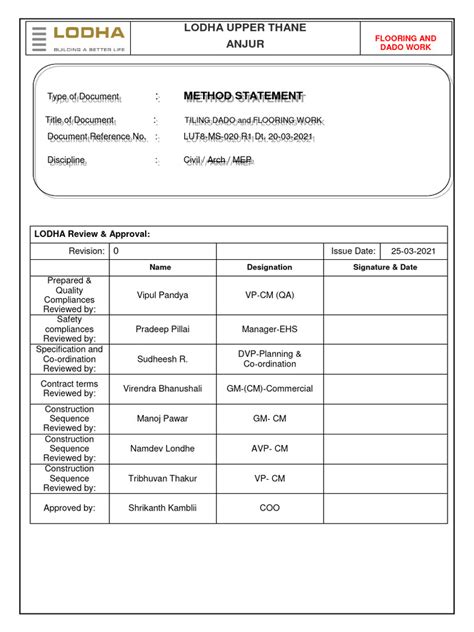 Flooring And Dado Pdf Specification Technical Standard Tile