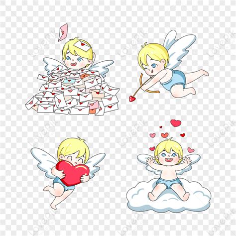 발렌타인 데이 귀여운 일러스트 만화 큐피드 스티커큐핏사랑 Png 일러스트 무료 다운로드 Lovepik