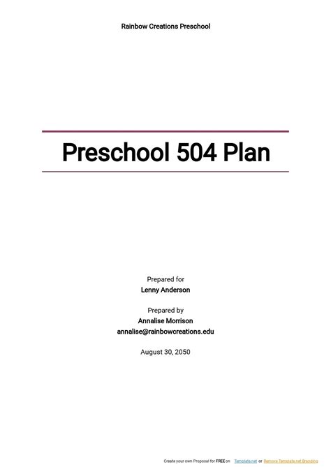 504 plan template