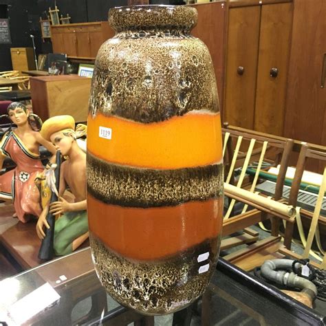 Lot West German Drip Glaze Vase No284 47 H 48cm