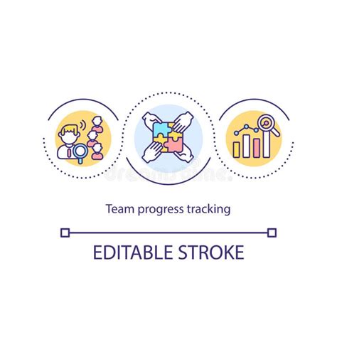 Team Progress Tracking Concept Icon Stock Vector Illustration Of Isolated Freelance