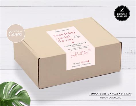 Editable Box Label Template Box Seal Label Printable Parcel Sticker Order Packaging Seal