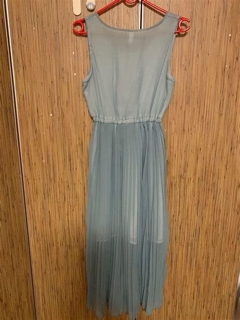 Green Pleated Maxi Dress Womens Fashion Muslimah Fashion Dresses On