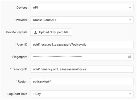 Oracle Cloud Infrastructure Integration Via Api Logsign Support Center