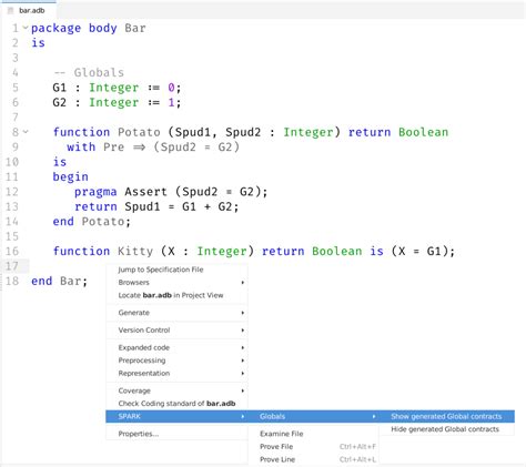 Showing Global Contracts With GNAT Studio The AdaCore Blog