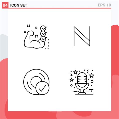 4 Universal Line Signs Symbols Of Gym Connected Routine Crypto Disc