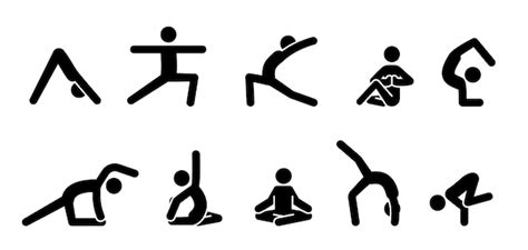 Premium Vector Yoga Pictogram Icon People Yoga Pose Meditate Practice Sport Exercise Pictogram