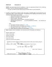 Homework12 Docx ENGR 120 Homework 12 NOTE Use Engineering Format For Problems 1 Use Non