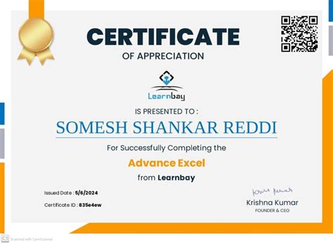 Somesh Reddi On Linkedin Im Thrilled To Share That I Have Successfully Completed The Advance…