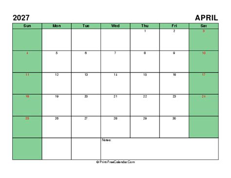 April 2027 Calendars With Usa Holidays Word Pdf Excel