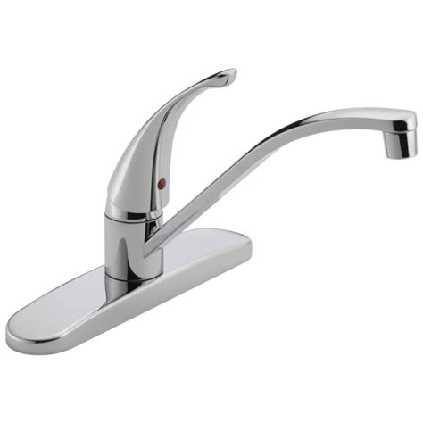 Peerless Core Chrome Single Handle Deck Mount Kitchen Faucet In The