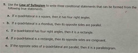 Use The Law Of Syllogism To Write Three Conditional Statements That Can