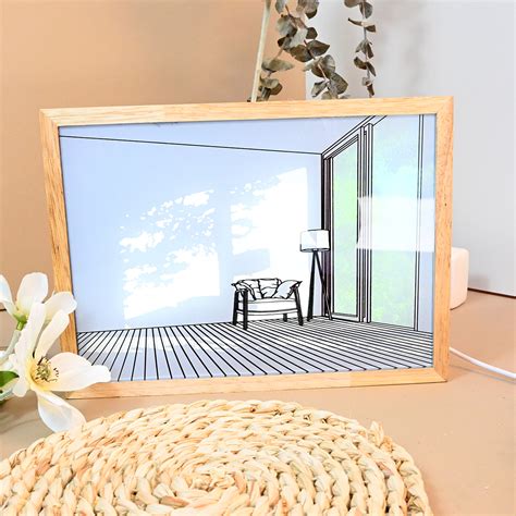 抖音创意画框小夜灯三色灯光画桌面摆件led小夜灯床头卧室装饰画 阿里巴巴