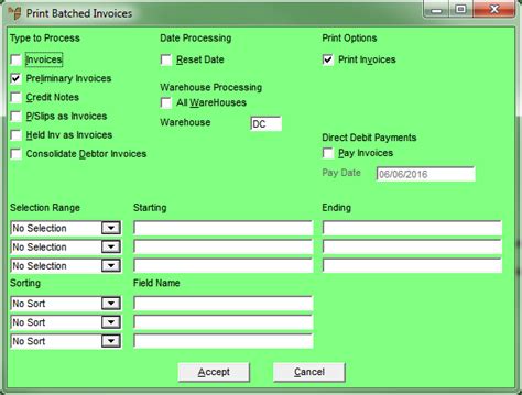 Posting A Batch Of Preliminary Invoices