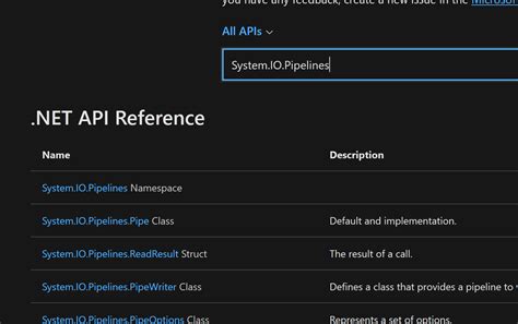 Missing Documentation For Systemiopipelinespipe · Issue 477 · Microsoftdocsfeedback · Github