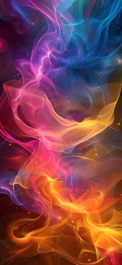 Colorful Swirls And Stars Galaxy Wallpaper
