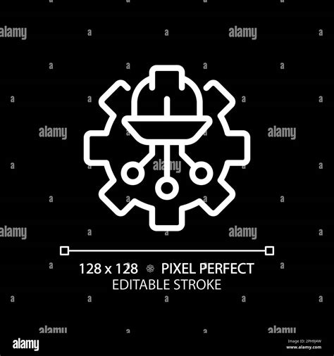 Stem In Engineering Pixel Perfect White Linear Icon For Dark Theme