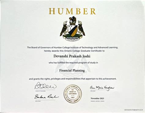 Excited To Share That I Have Successfully Completed The Financial Planning Program At Humber