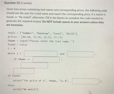 Solved Question 22 5 Points Given Two Arrays Containing