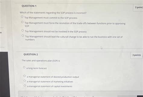 Which Of The Statements Regarding The Sop Process Is