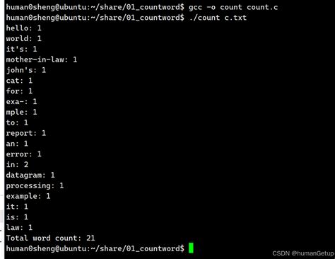 Linux C编程：统计文件单词数量and统计每个单词出现的次数linux 统计文本中单词的出现的次数 Csdn博客
