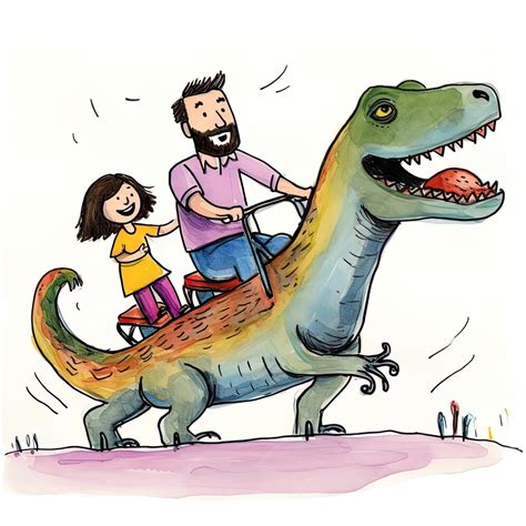 Premium Photo A Man And A Girl Riding A Dinosaur With A Dinosaur On