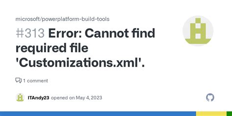 Error Cannot Find Required File Customizationsxml · Issue 313