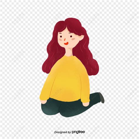 핸드그린 스타일 여자 일러스트인간그래픽예쁜 Png 일러스트 무료 다운로드 Lovepik