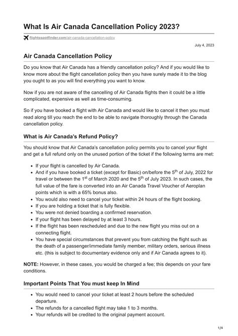 Ppt What Is Air Canada Cancellation Policy 2023 Powerpoint