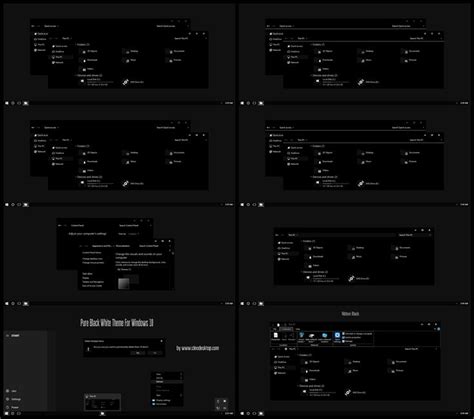 Pure Black White Theme For Windows 10