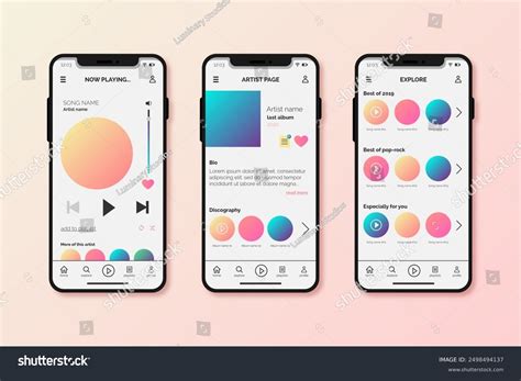 Music Player App Interface Vector Design Stock Vector Royalty Free 2498494137 Shutterstock
