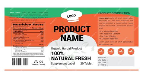 Premium Vector Supplement Label Design Template