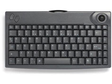 Mini Keyboard Wireless Black PS 2 With Built In Trackball KBC 1525WTB The Keyboard Company